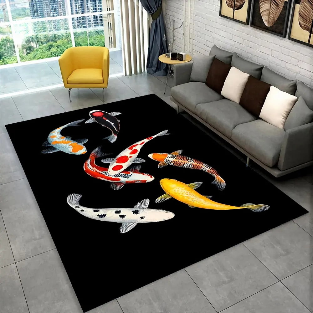 3D Pastoral Tai Chi Fish Area Rug Carpet Rug for Home Living Room ...