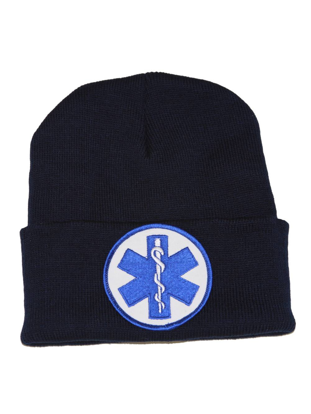 3D Patch Embroidery Law Enforcement Navy Cuff Beanie Emergency Medical ...