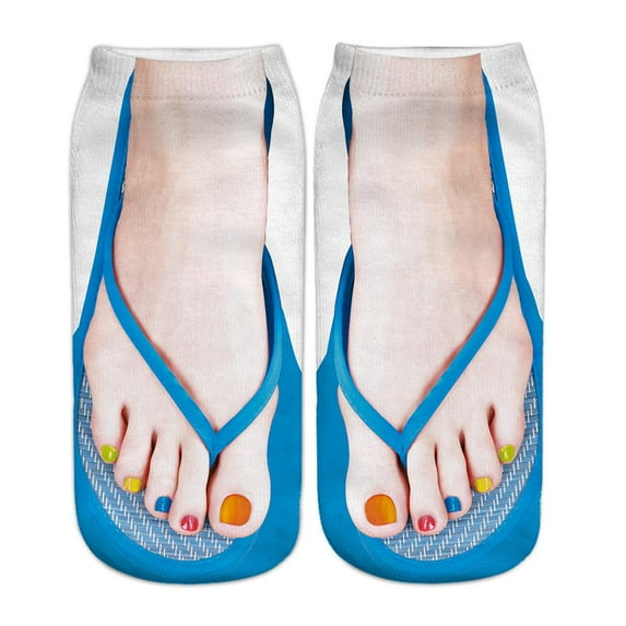 3D Pattern Flip Flop Socks - Comfortable Summer Fashion Choice, 20cm/7 ...
