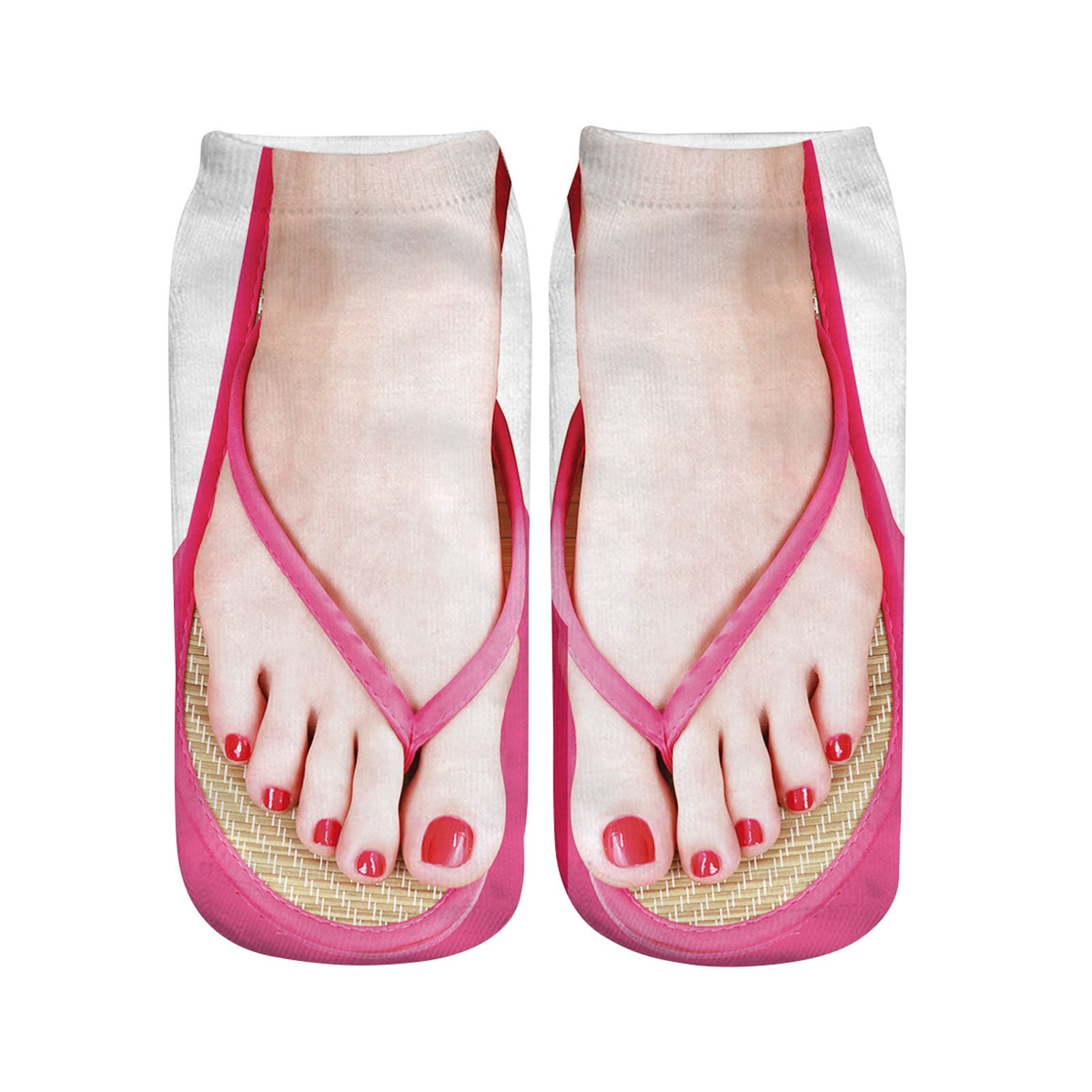 3D Pattern Manicure Print Socks Funny Hidden Running Socks Women ...