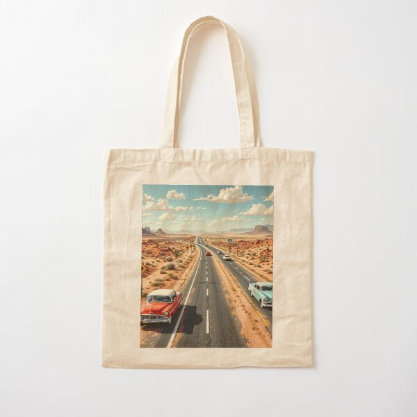 3D Pattern Of Road Signs And Vintage Cars On Desert Highways, Ideal For ...