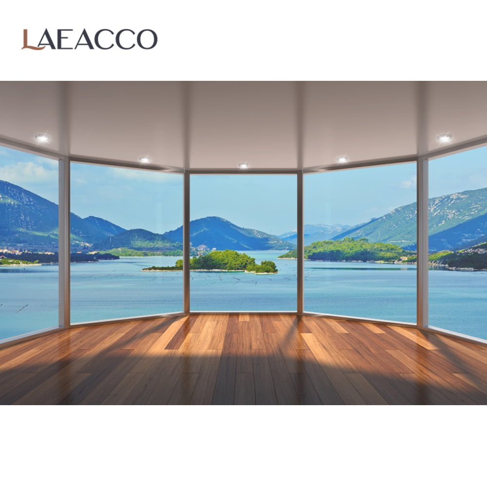 3D Pattern View Room Tropical Summer Island Trip Mountain Window Floor ...