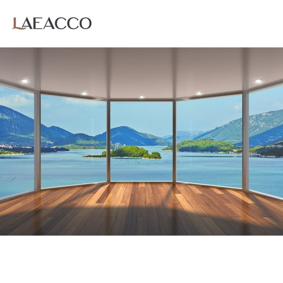 3D Pattern View Room Tropical Summer Island Trip Mountain Window Floor ...