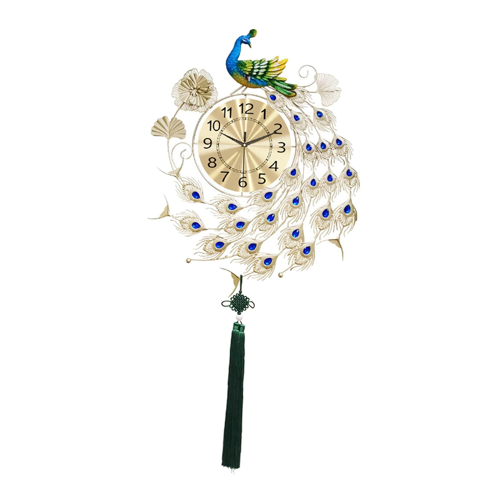 3D Peacock Wall Clock Modern Large Wall Clock for Living Room Farmhouse ...
