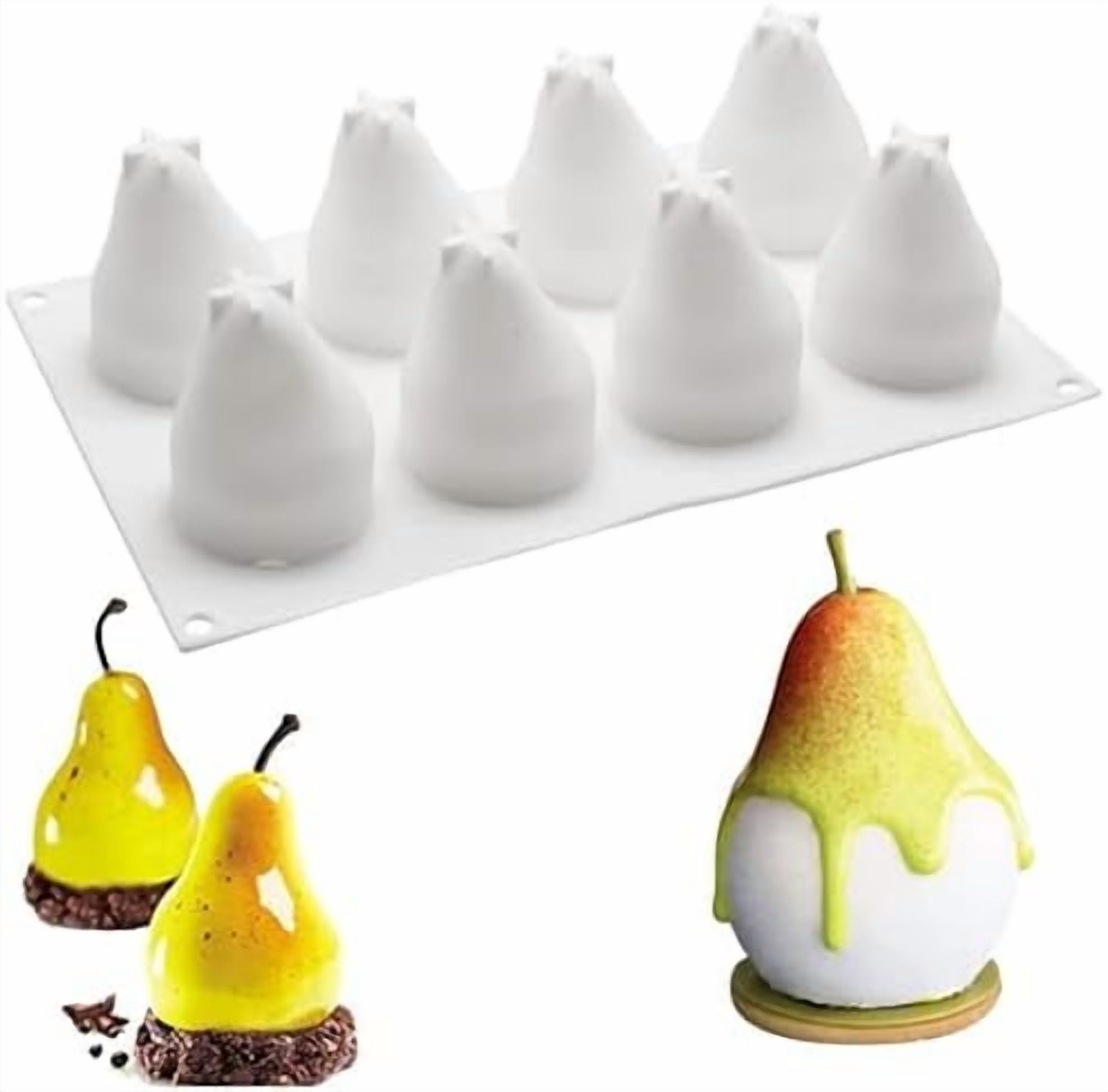 3D Pear Silicone Mold for Baking Mousse Cake French Dessert Pastry ...