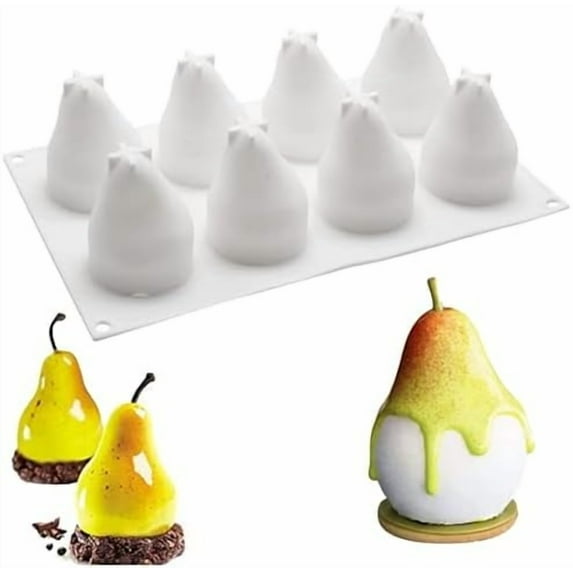 3D Pear Silicone Mold for Baking Mousse Cake French Dessert Pastry ...