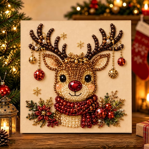 3D Pearl Diamond Painting Kit with Stretched Wooden Frame, DIY Beaded ...