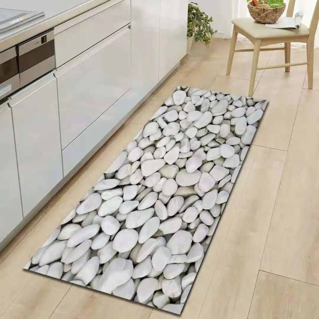 3D Pebble Stone Printed Kitchen Mat Hallway Bedroom Living Room Decor ...