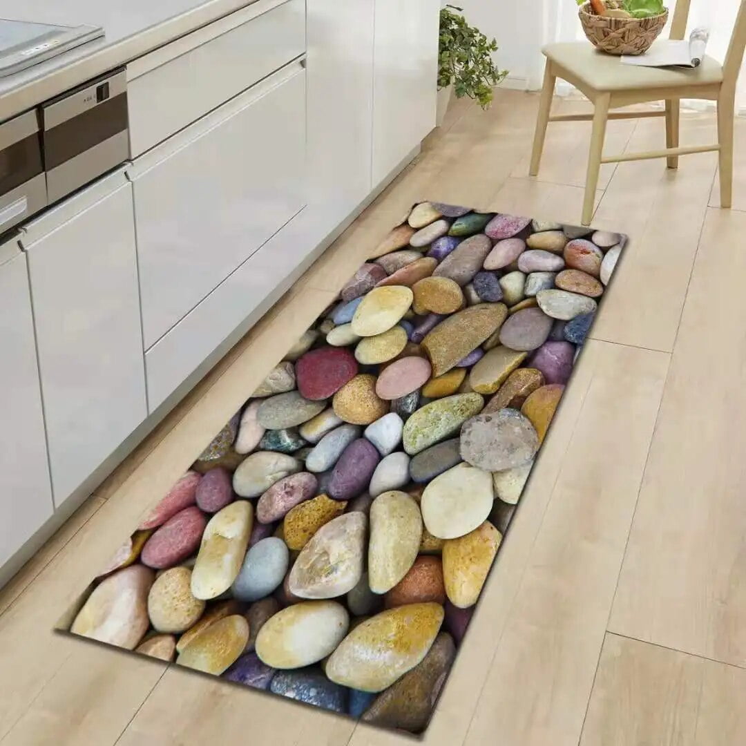 3D Pebble Stone Printed Kitchen Mat Hallway Bedroom Living Room Decor ...