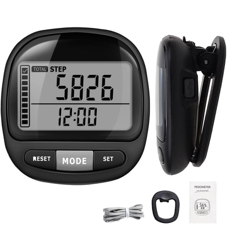 EKHO Three Series Pedometer, Tracks Steps, Distance and Calories, Large ...