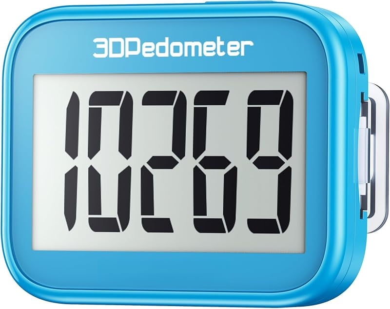 3D Pedometer for Walking, Simple Step Counter with Large Digital ...