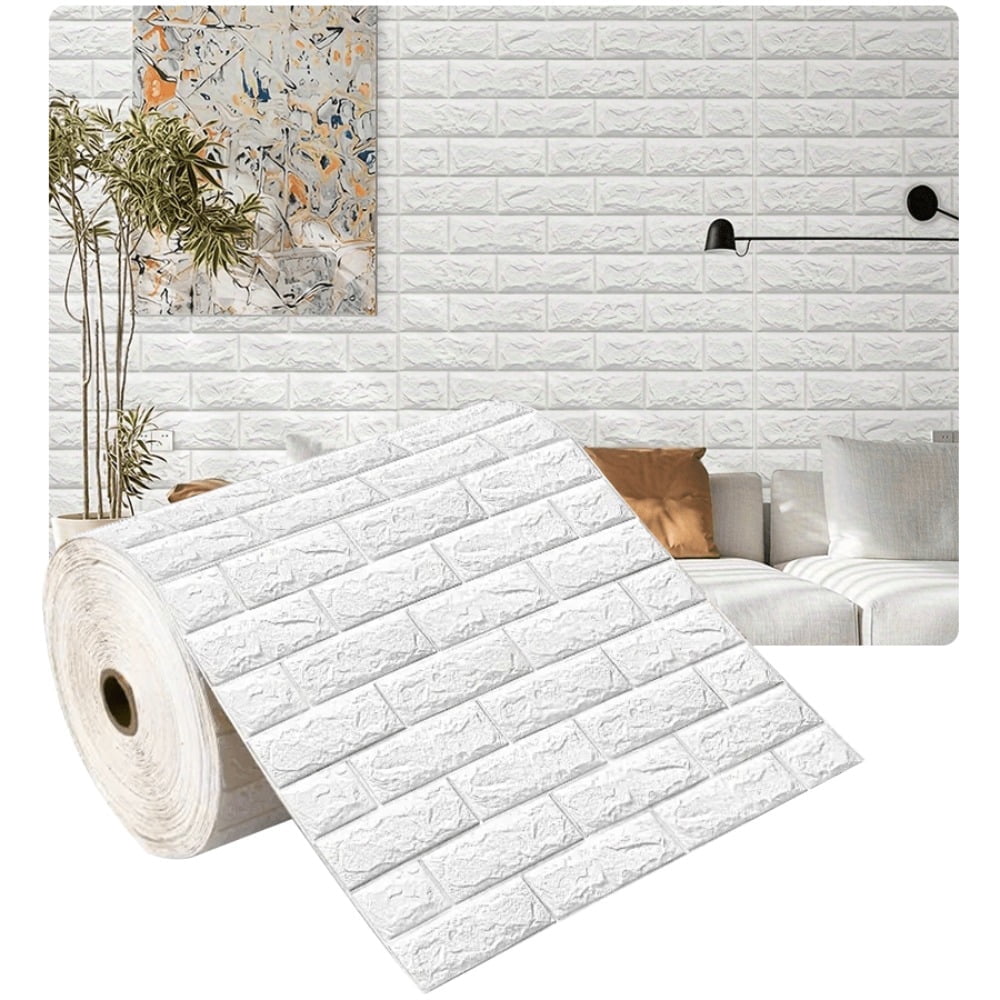 3D Peel and Stick Foam Brick Wall Panels – 118.11in / 196.85in / 393 ...