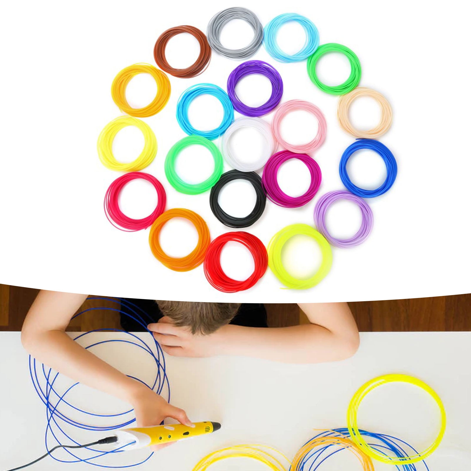 3D Pen Filament 656 Feet 20 Colors, 3D Printing Pen Refills PLA , 3D ...