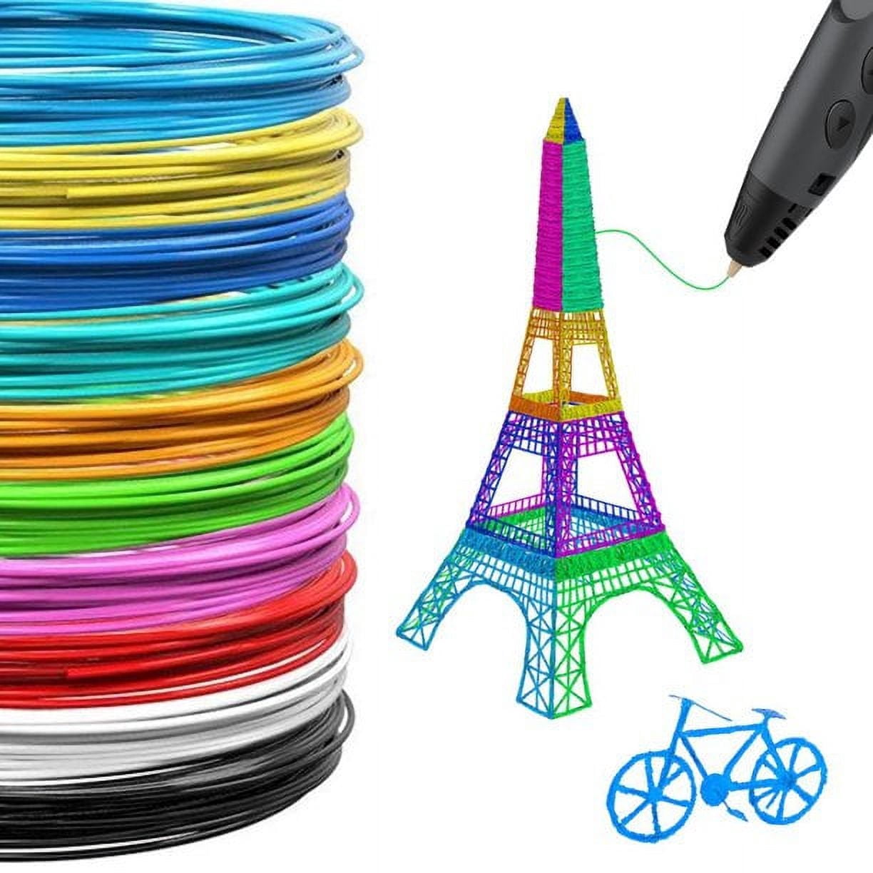 3D Pen Printer Filament, 20 Colors 16.4 Feet, 1.75 mm Diameter ...