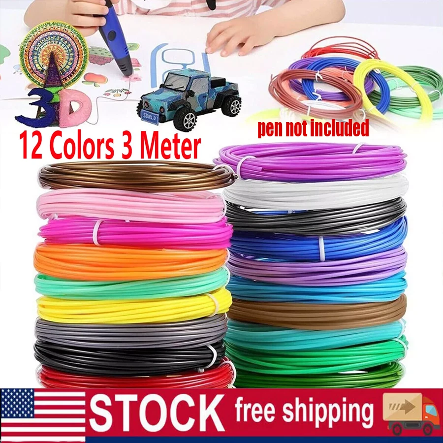 3D Pen Printer Pla Filament Refills High Precision 1.75Mm 323 Feet (12 ...