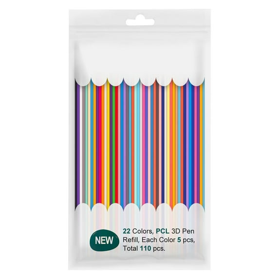 3D Pen Replacement Core 5.9 Inch, 22 Color Pcl Filament Pack for 3 ...