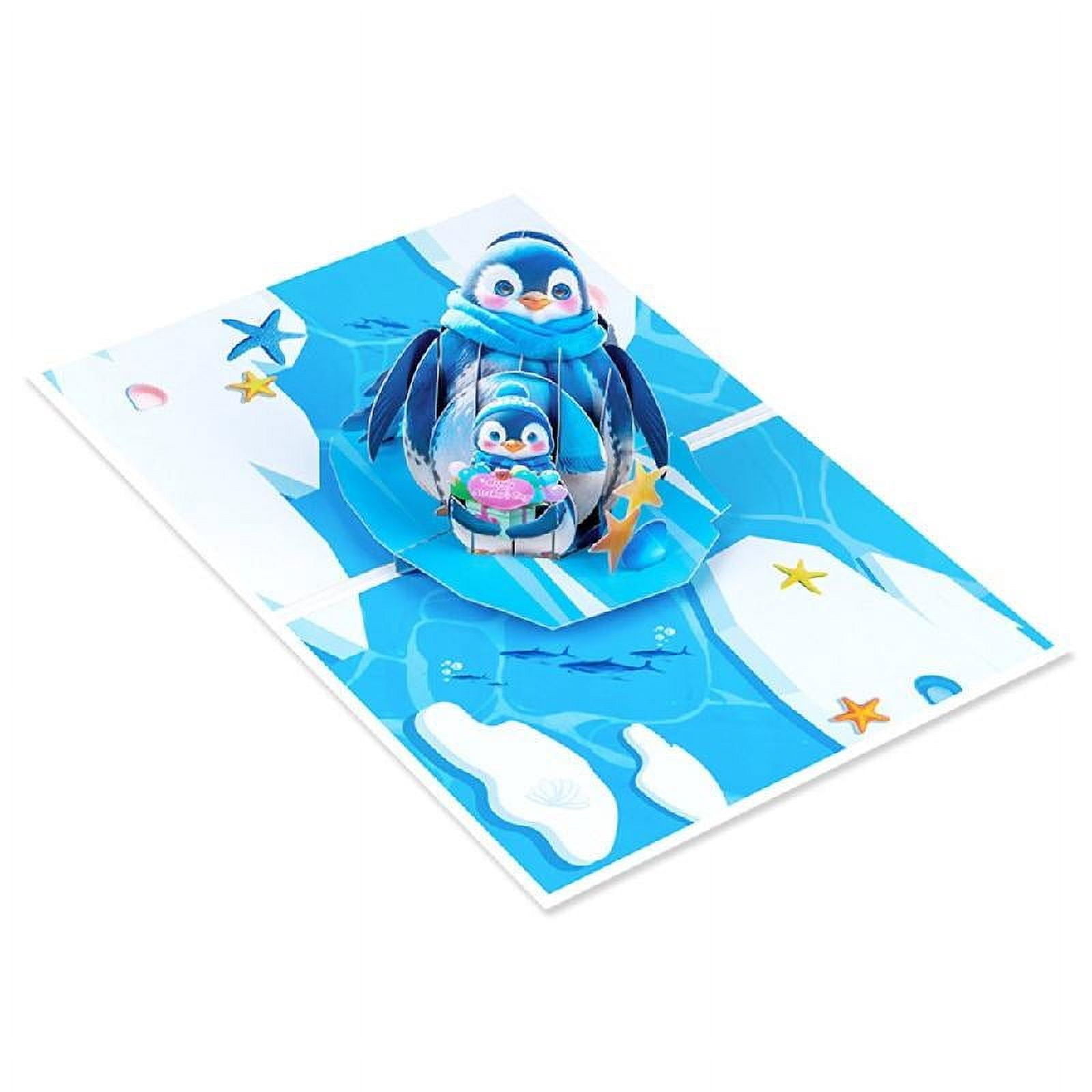 3D Penguins Popup Card 3D Greetings Card Popup Mother Day Cards for ...