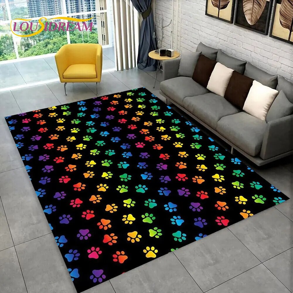 3D Pets Footprint Sole Series Area Rug Large Carpet Rug for Living Room ...