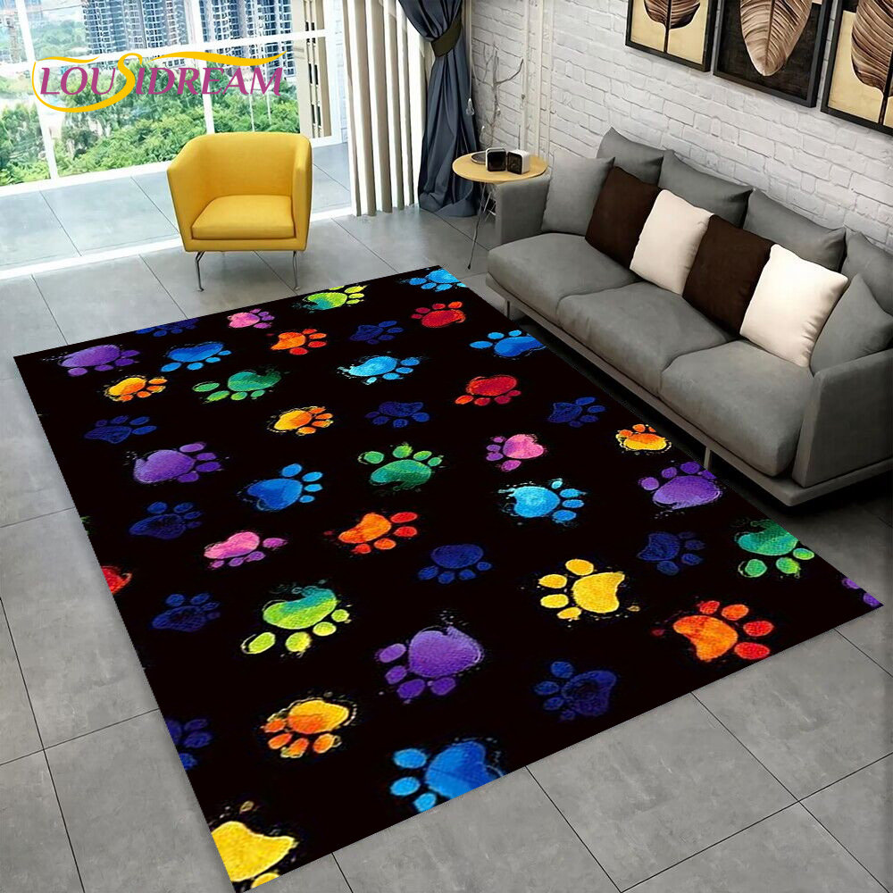 3D Pets Footprint Sole Series Area Rug Large Carpet Rug for Living Room ...