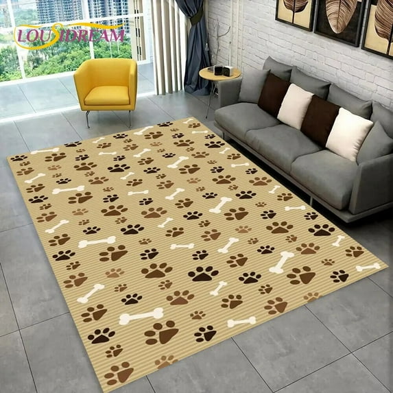 3D Pets Footprint Sole Series Area Rug Large Carpet Rug for Living Room ...