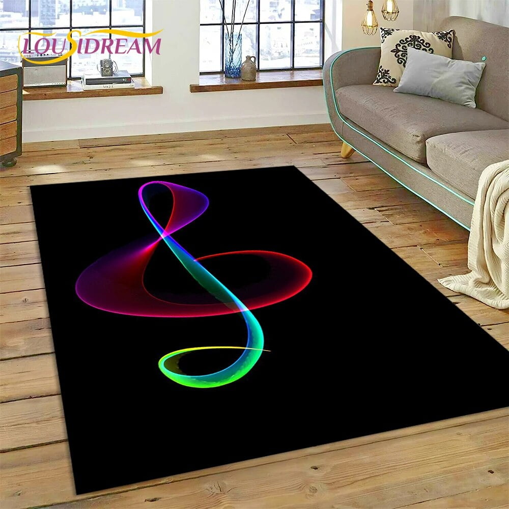 3D Piano Art Creative Musical Note Carpet Rug for Home Living Room ...