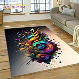 3D Piano Art Creative Musical Note Carpet Rug for Home Living Room ...