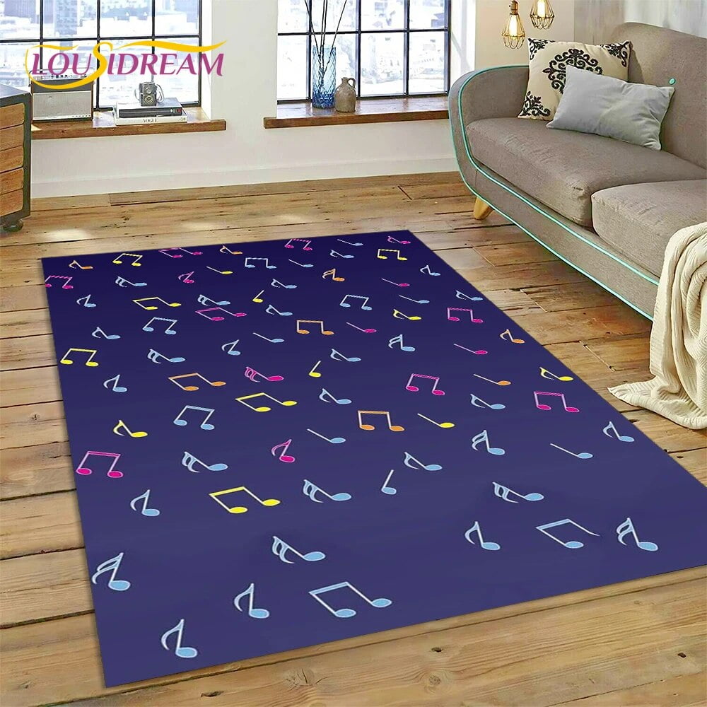3D Piano Art Creative Musical Note Carpet Rug for Home Living Room ...