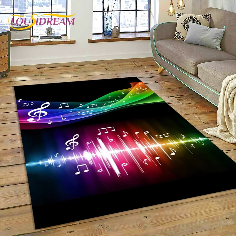 3D Piano Art Creative Musical Note Carpet Rug for Home Living Room ...
