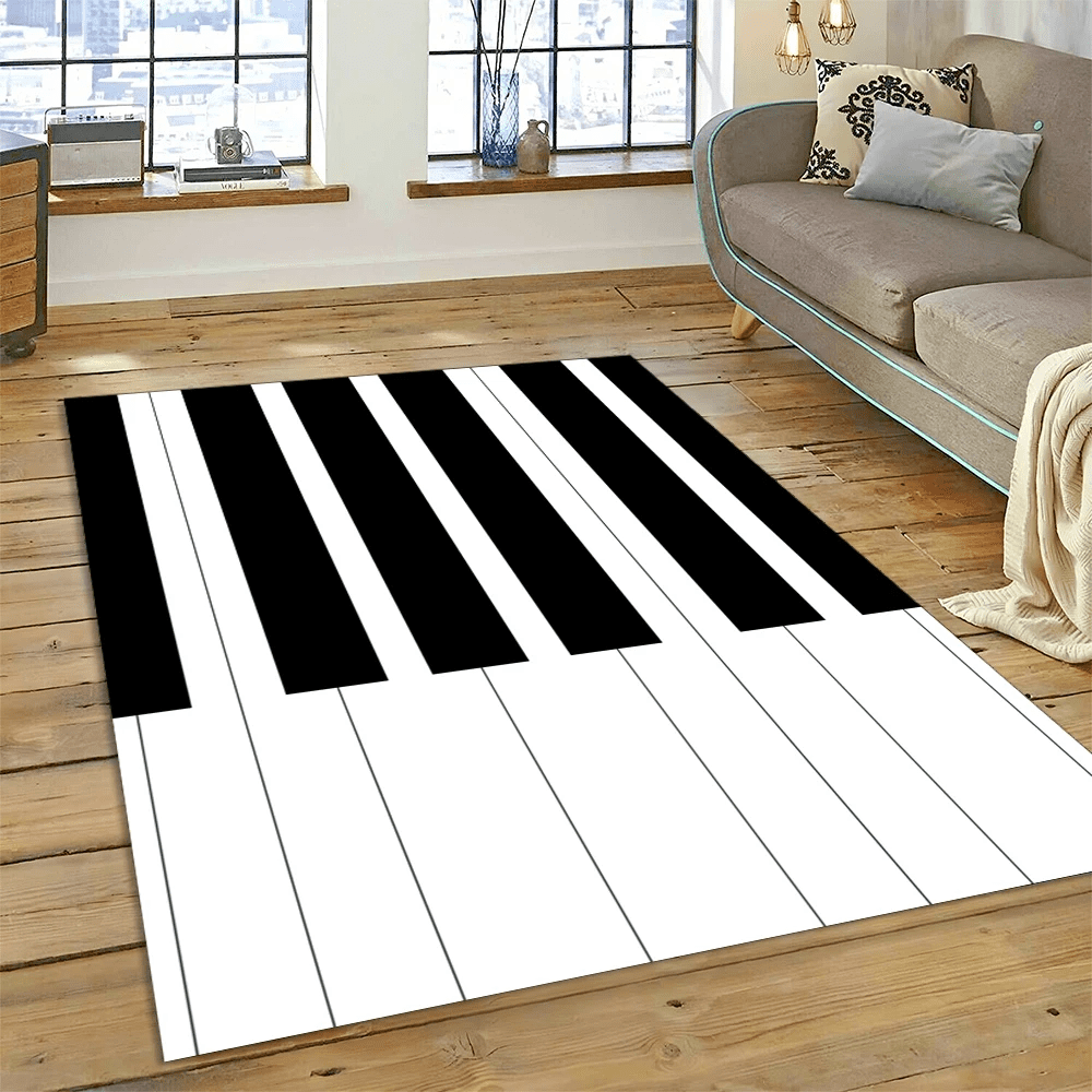 3D Piano Key Music Instrument Cartoon Carpet Rug for Home Living Room ...