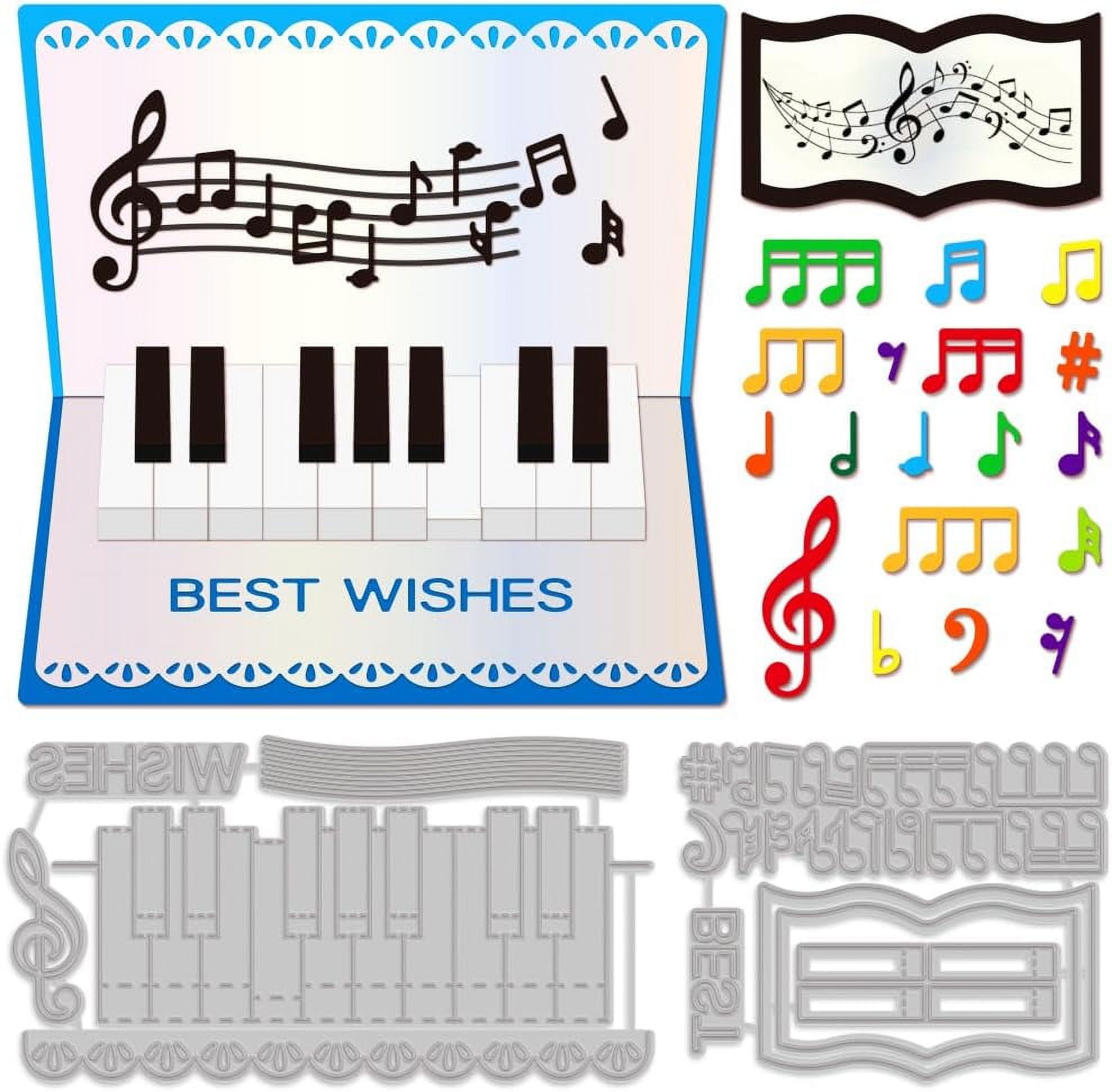 3D Piano Note Metal Cutting Dies Music Note Die Cuts for Card Making ...