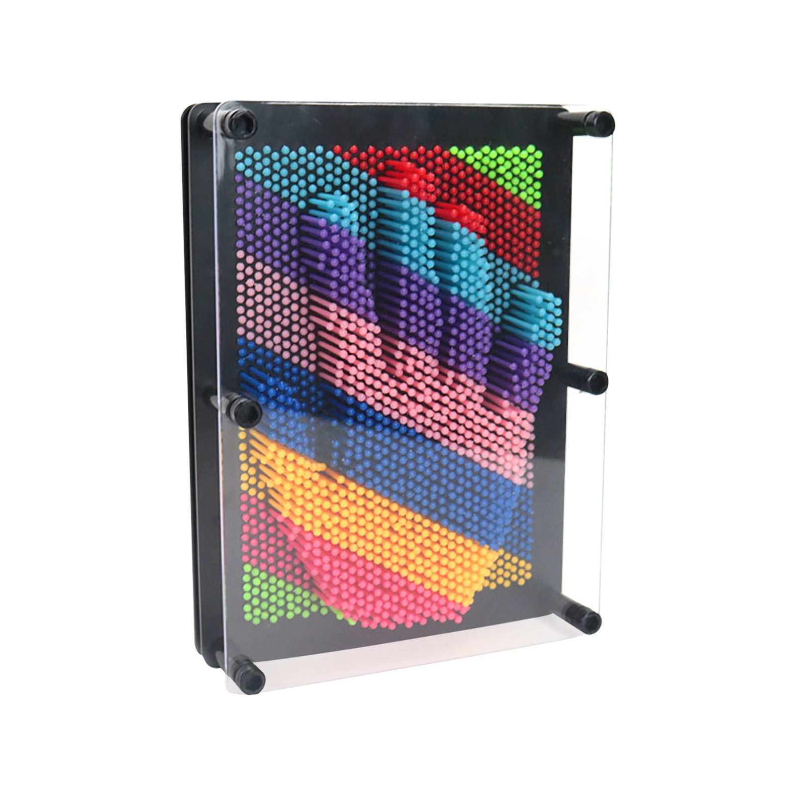 3D Pin Art Sculpture Toy, Rainbow Square Plastic Face Impression Board ...