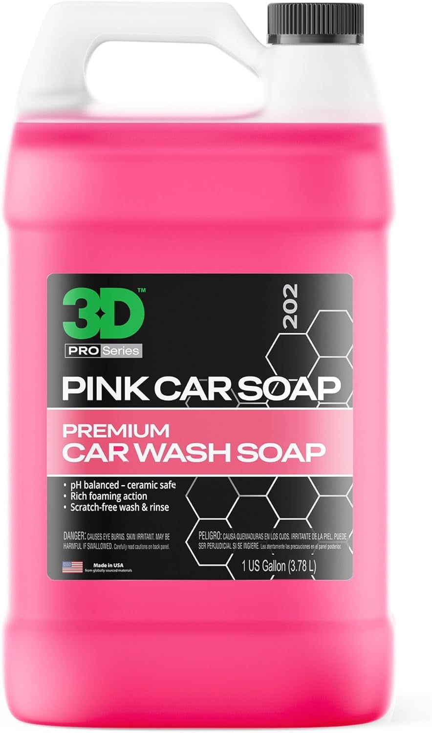 3D Pink Car Soap – 1 Gallon |Ph Neutral Car Wash Soap with High Suds ...