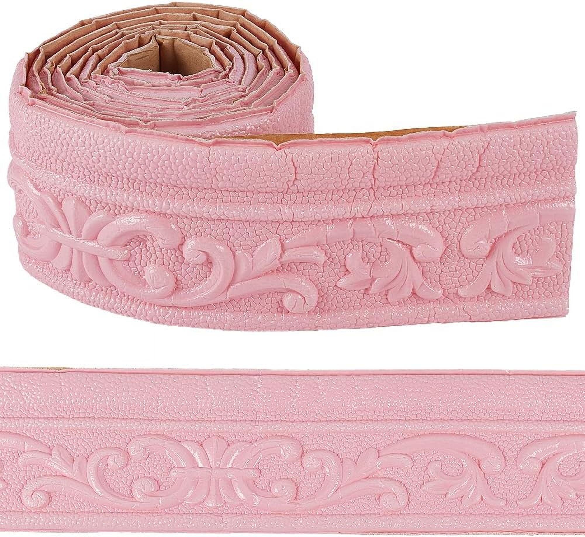 3D Pink Crown Molding Peel and Stick Flexible Moldings Trim Border ...