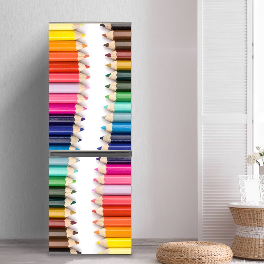 3D Pink Girl Refrigerator Sticker Door Cover Renovation Adhesive Vinyl ...