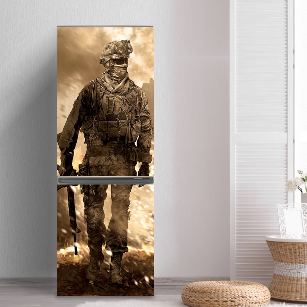 3D Pink Girl Refrigerator Sticker Door Cover Renovation Adhesive Vinyl ...