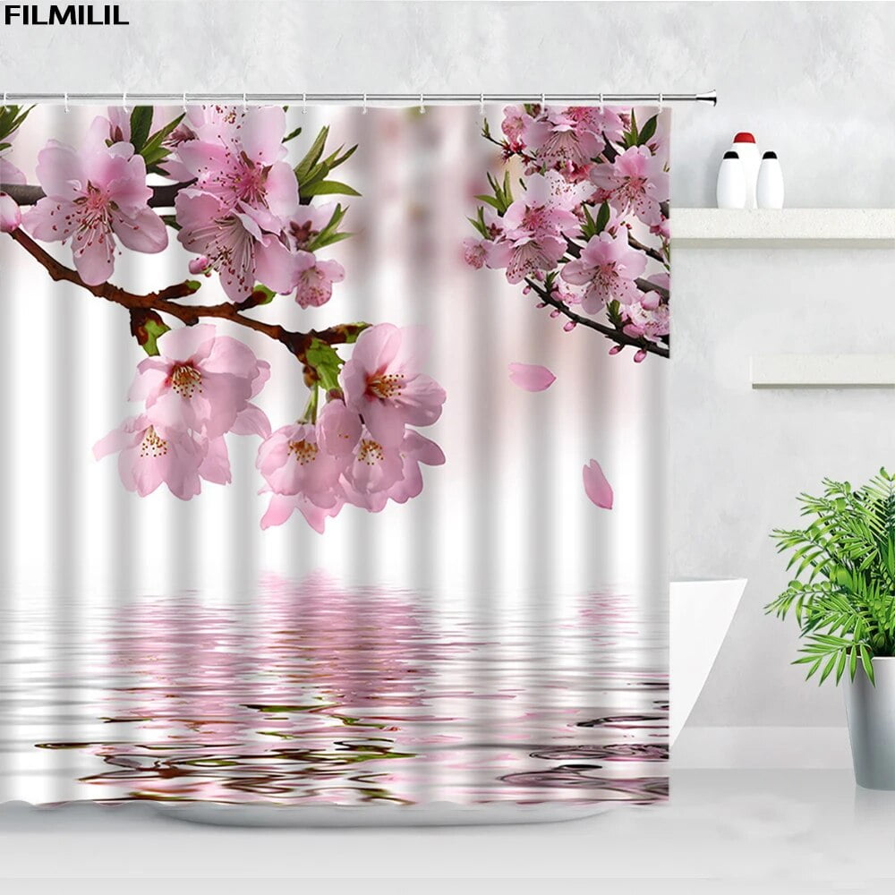 3D Pink Pink Rose White Daisy Orchid Flowers Shower Curtains Floral ...