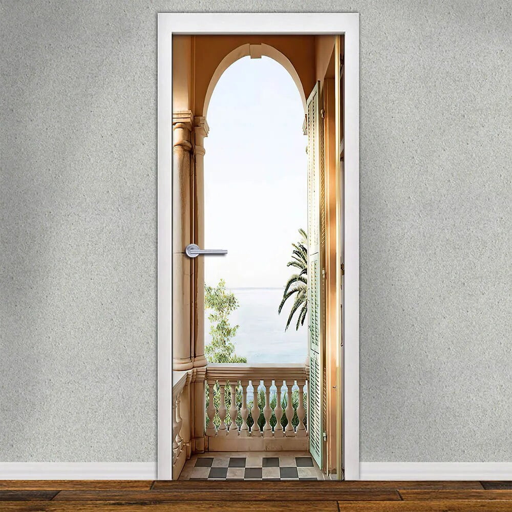 3D Pink Telephone Booth Door Sticker Peel And Stick Vinyl Decal ...