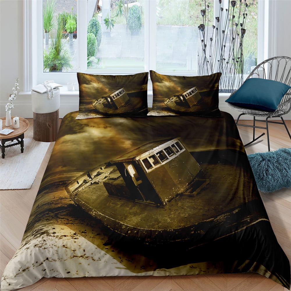 3D Pirate Ship Duvet Cover King Size Adventure Boat Bedding Set with ...