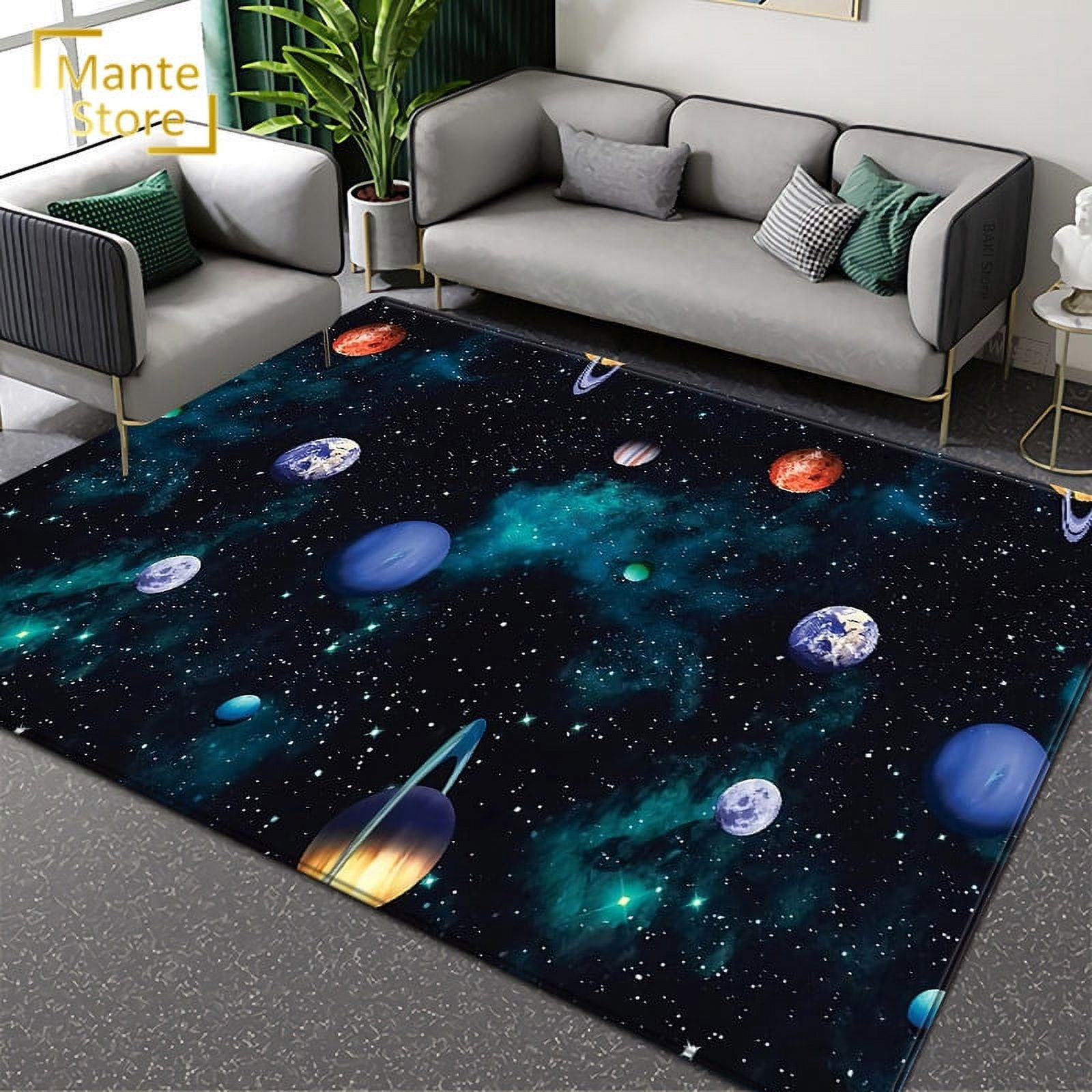 3D Planet Rug Carpet For Children Abstract Universe Rug Big Size Carpet ...