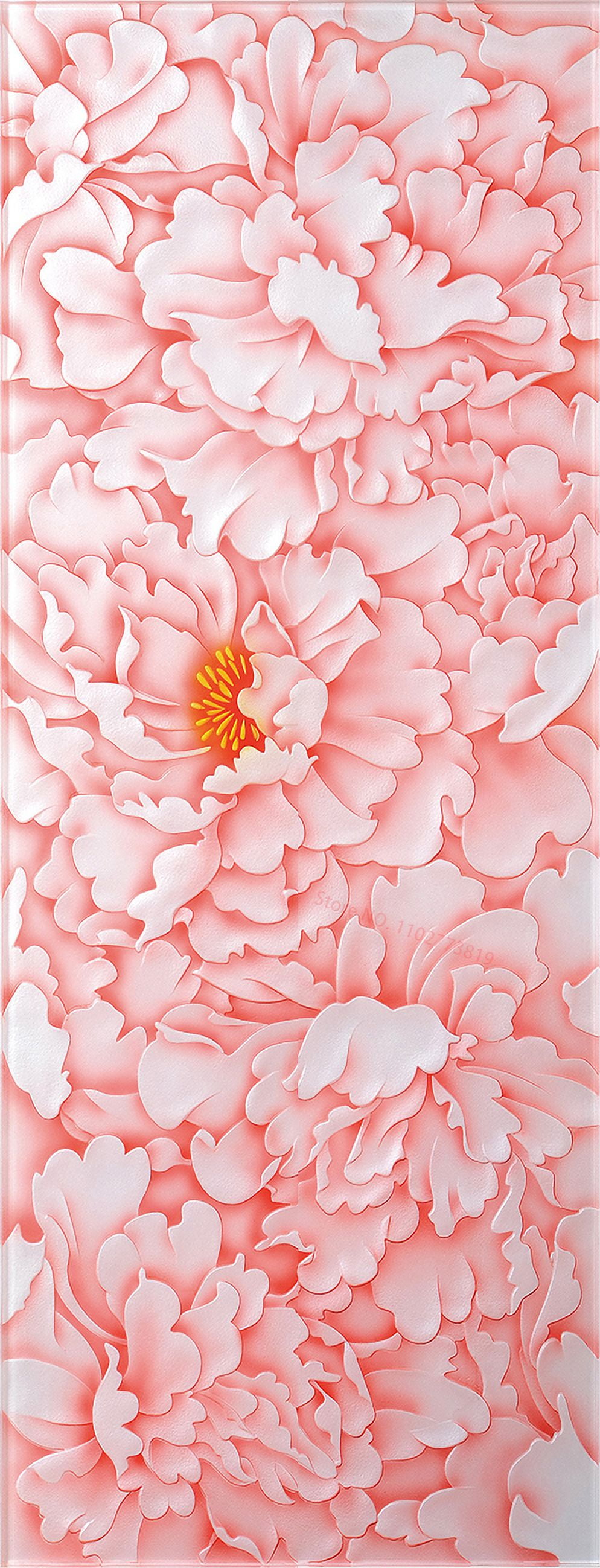 3D Plants Flowers Static Electricity Adhesive Free Bathroom Sliding ...