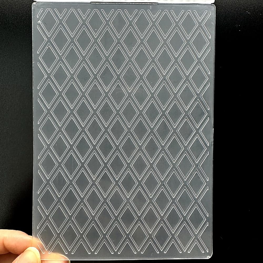 3D Plastic Embossing Folder DHF10 Template Diamond Grid Pattern Texture ...