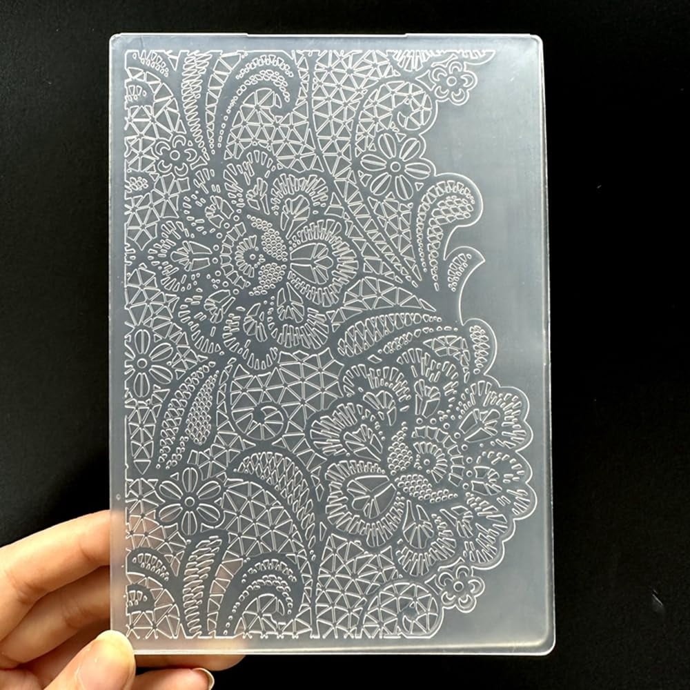 3D Plastic Embossing Folder DHF10 Template Lace Pattern Texture A6 Size ...