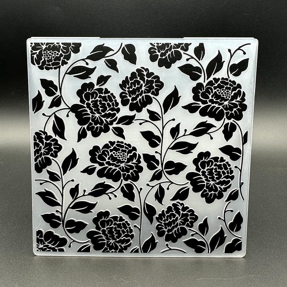 3D Plastic Embossing Folder KEF16 Template Lover Rose Texture 5.31x5.31 ...