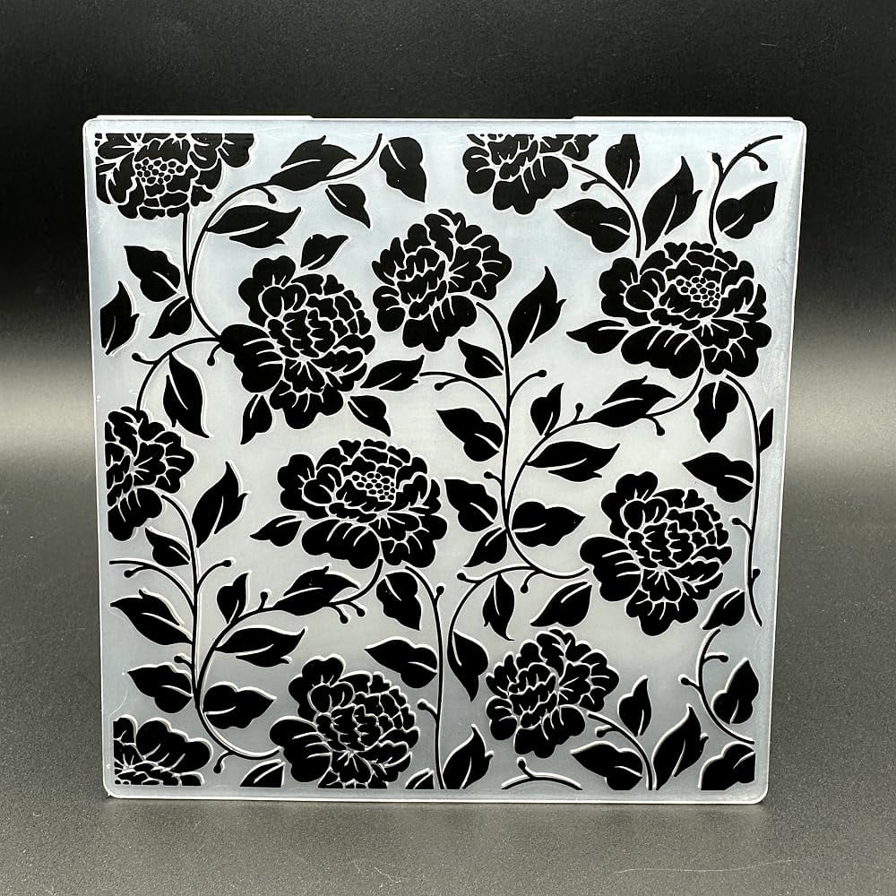 3D Plastic Embossing Folder MMF7 Template Lover Rose Texture 5.31x5.31 ...