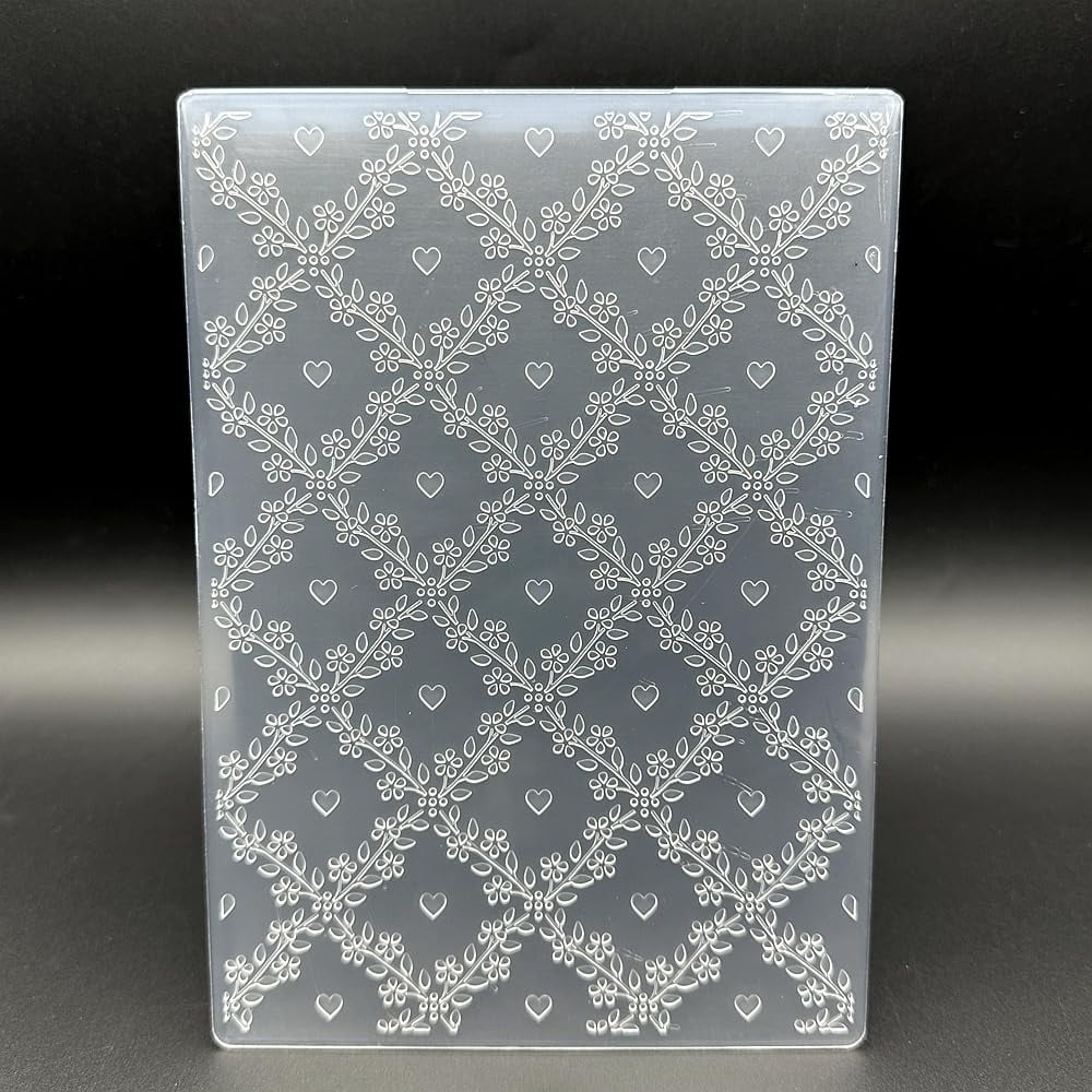 3D Plastic Embossing Folder TSF6 Template Flower Vine Little Love Texture 5x7 Inch for Card ...