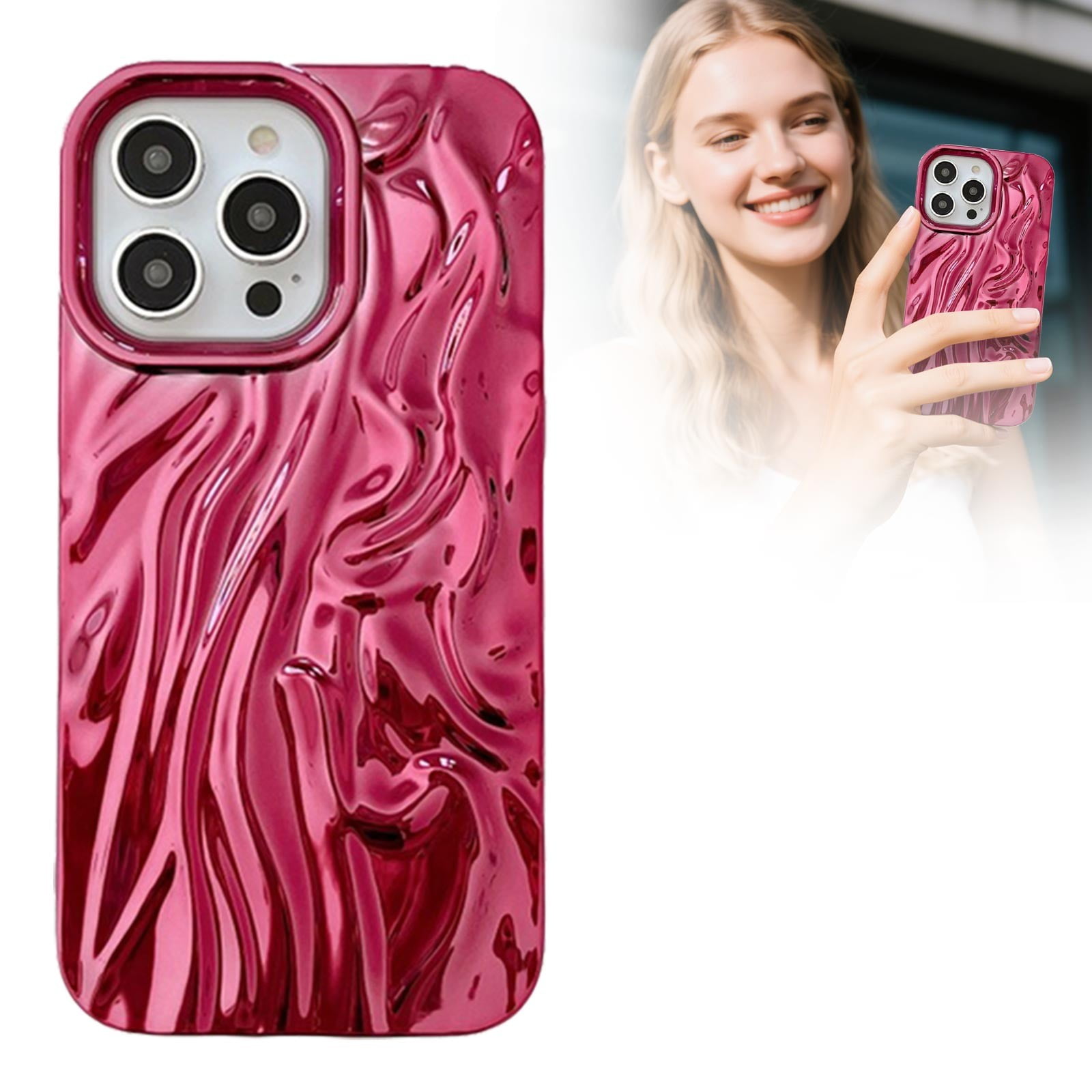 3D Pleated Texture Stylish Protective Cover for Your 15 Pro Max with ...