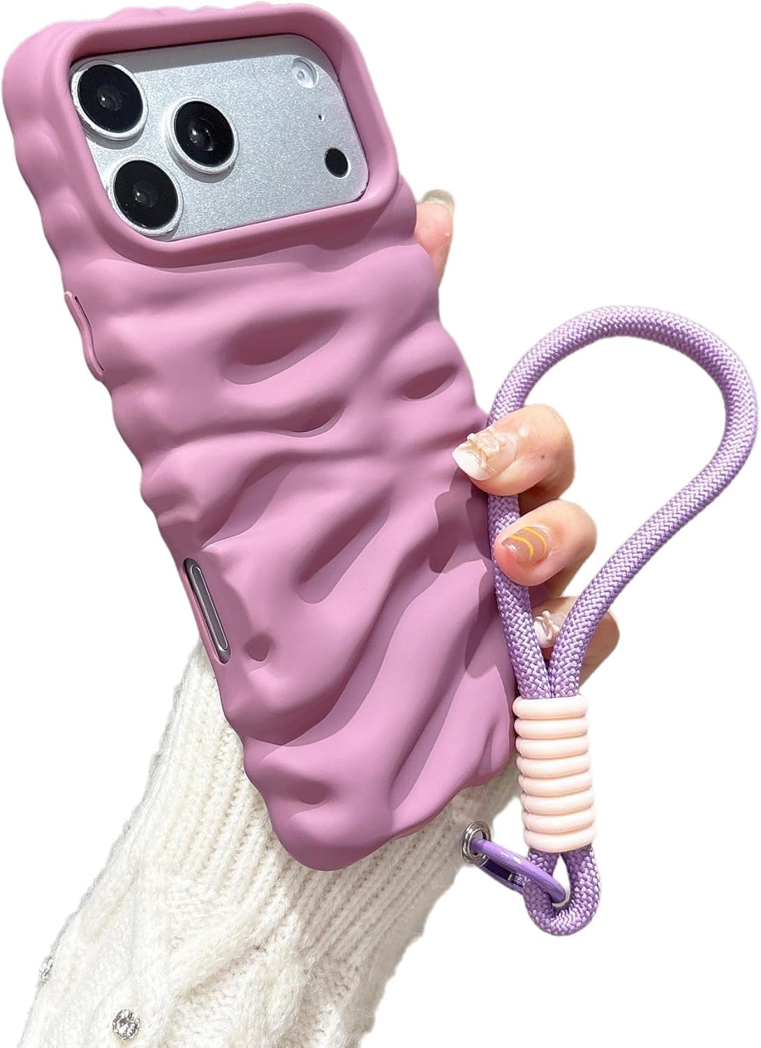 3D Pleated Water Ripple with Rope Phone Case for iPhone (iPhone 13 Pro ...