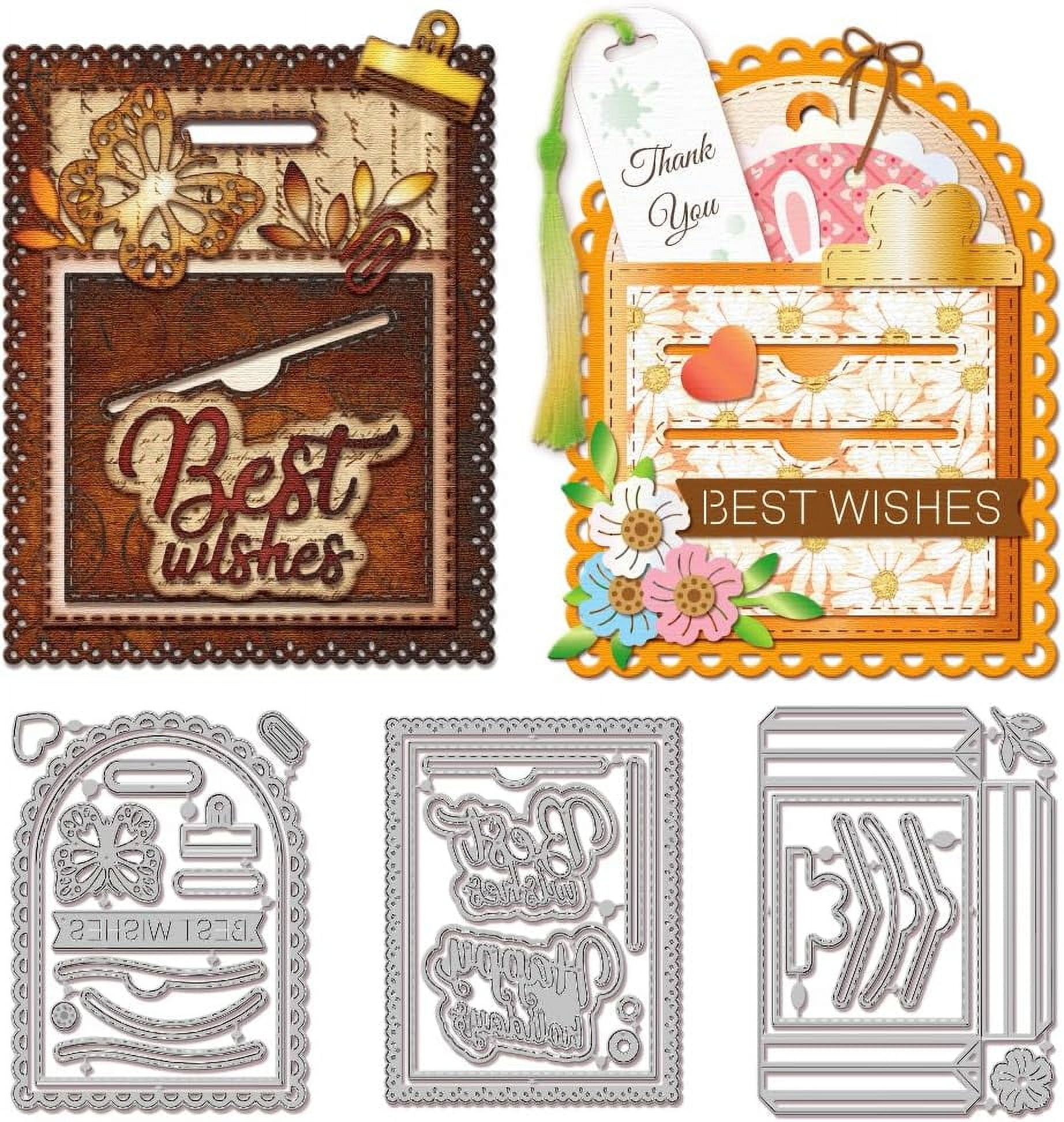 3D Pockets Cutting Dies for Card Making Butterfly Lace Border Frame ...