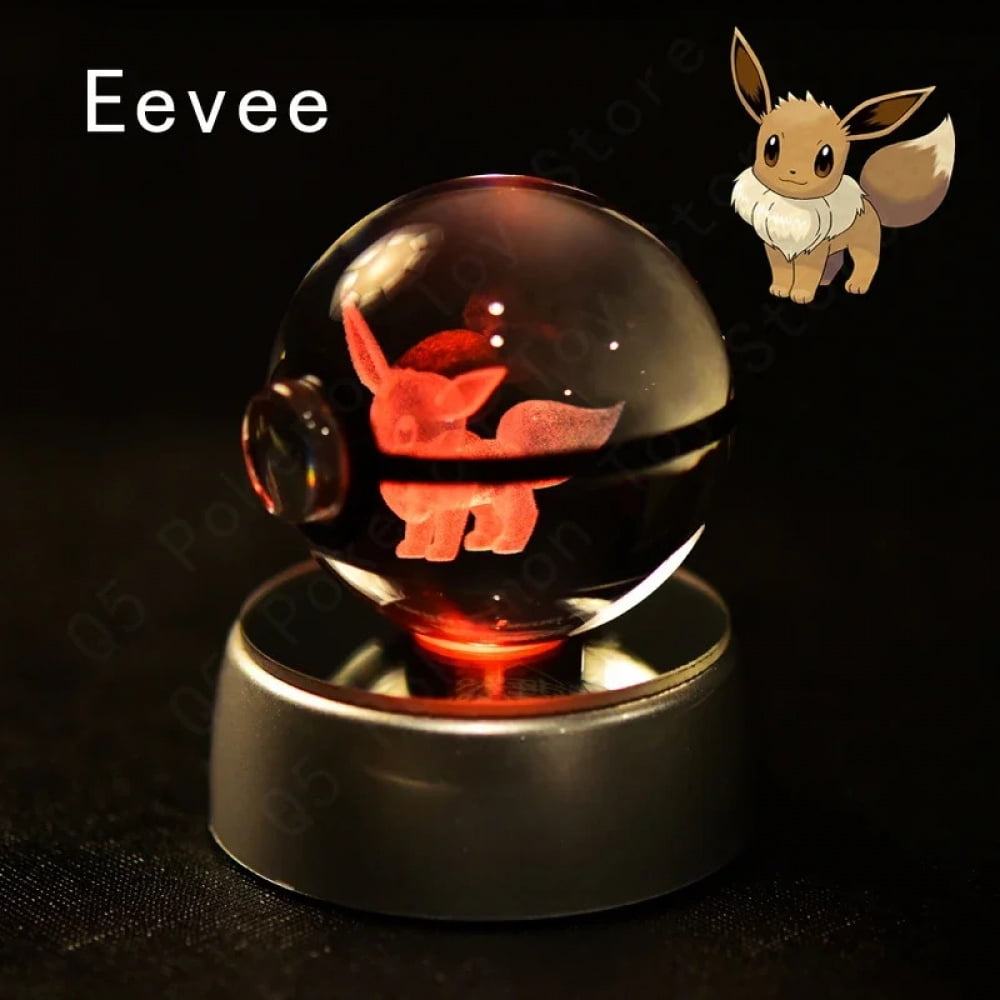 3D Pokemon Crystal Ball 7CM 5CM Mewtwo Pikachu Gengar Crystal Glass ...
