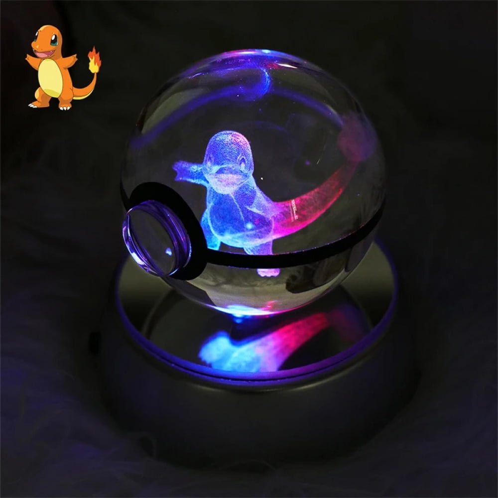 3D Pokemon Crystal Poke Ball Figure Toys 5CM Charizard Ditto Cubone ...